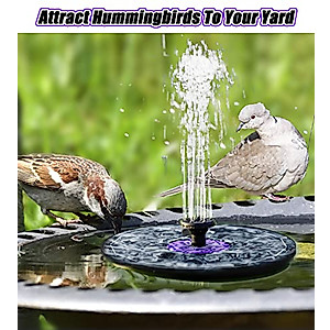 SZMP Solar Fountain 3.5W Bird Bath Fountains with Flower 2024 Upgraded Glass Panel, Solar Powered Water Fountain with 7 Nozzle & 4 Fixer, Solar Fountain Pump for Bird Bath, Garden, Pond, Pool (Black)