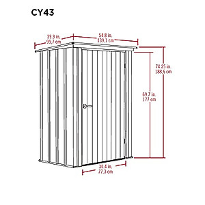 Spacemaker 4' x 3' Compact Outdoor Metal Backyard, Patio, and Garden Storage Shed Kit, Juniper Berry