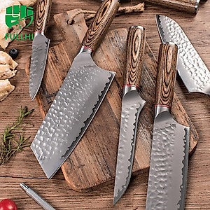 FULLHI Knife Set 13pcs Japanese Knife Set, Premium Japan Stainless Steel Kitchen Knife Set with Knife roll package