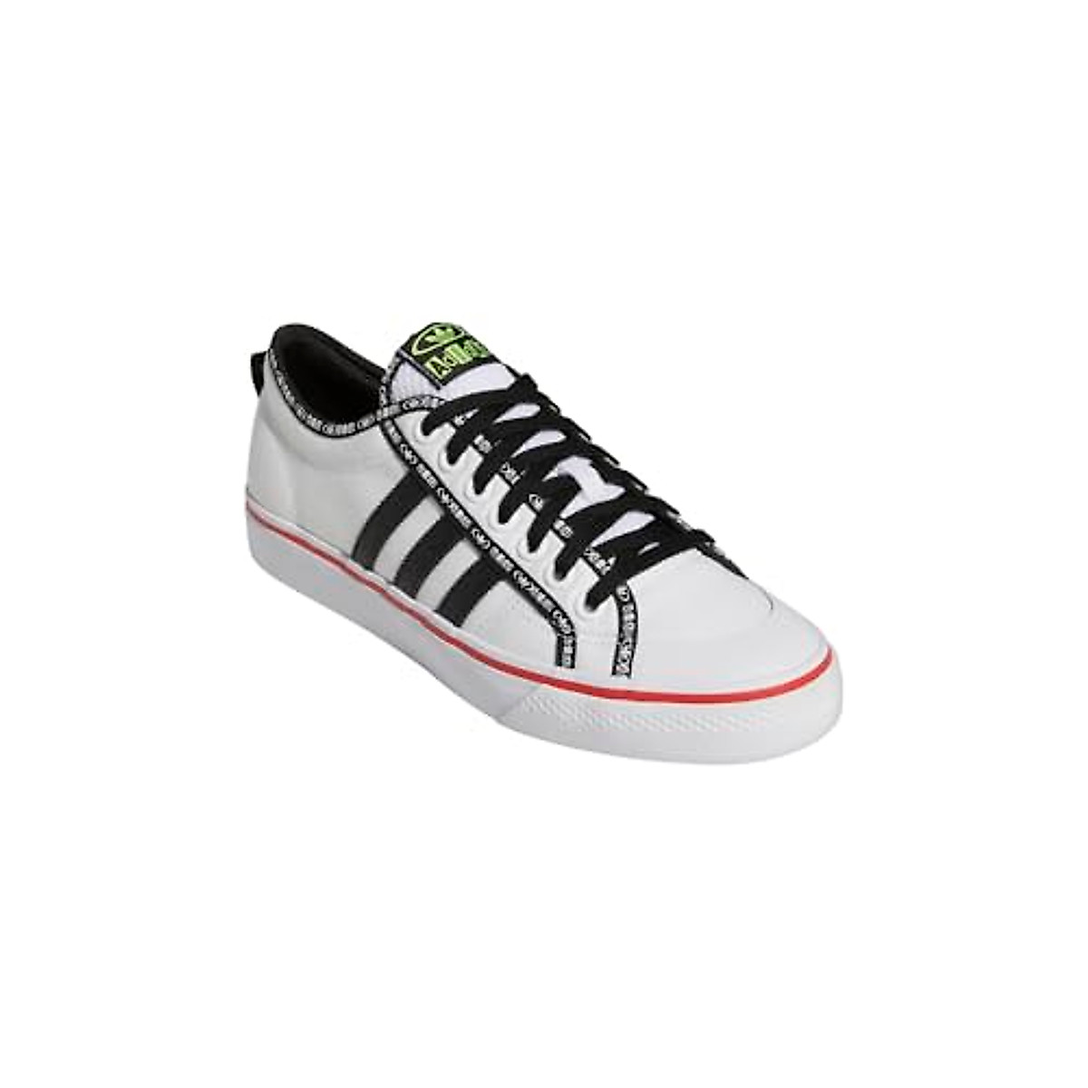 adidas Originals Men's Nizza Sneaker, White/Core Black/Vivid Red, 10