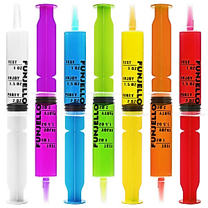70 Pcs 7 color Jello Shots Syringes, 2 oz Reusable Plastic Tubes Syringe for Summer, Halloween Party Favors, School Graduation Party Decoration, Custom-Made Drinking Pudding For Kids Adult
