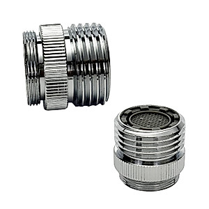 XINTONG - Faucet Adapter with Aerator, Faucet To Garden Hose Adapter, Kitchen and Bathroom Faucet Adapter to Garden Hose, Hose Attachment to Sink with 3/4" GHT Thread, Brass Chrome