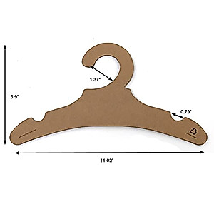 30Pack Koobay 11" Brown Paper Cardboard Recyclable Children Clothes Hangers for Baby & Toddlers Coat