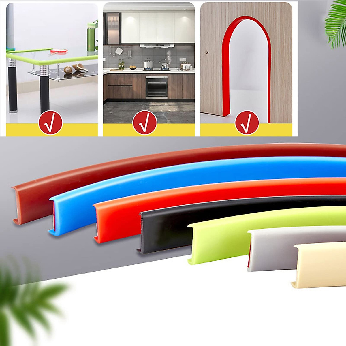 LKYJD 4m U Shape Veneer Edge Banding Strip, Self Adhesive Wood Edging Veneer Tape, Kitchen Worktop Edging Protectors Joining Strip, Edging Trim Sealing Strip, Tables and Chairs, Cabinets（Red-18mm）