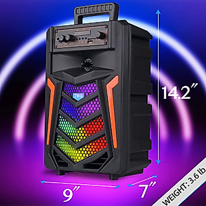 E I F E R Compact Bluetooth Speaker with Microphone - Portable Wireless Speaker for Hands-Free Rechargeable Battery with 4 Hours Playtime - Compatible with Smartphones and Tablets