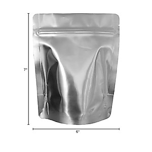 PackFreshUSA: Pint (6" x 7.5" x 3") AirTight Seal-Top Stand-Up Mylar Pouch Bags Long-Term Food Storage - Premium Century 7 Mil Thick (Per Side) - Resealable - Heat Sealable - Food Grade - Pack of 50