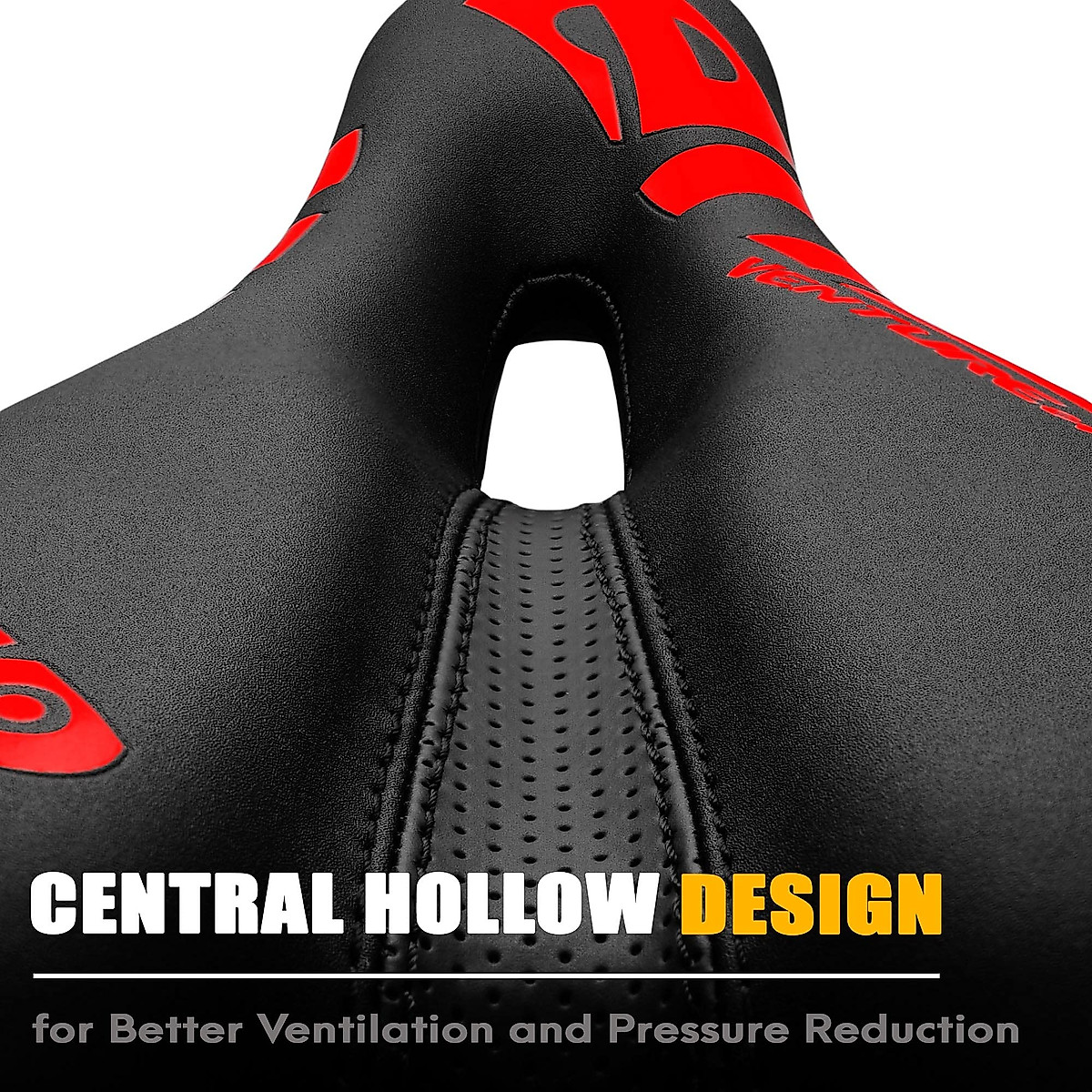 Venzo Comfortable Bike Bicycle Saddle Seat - for MTB, Road, Exercise, Trekking, Folding, Hybrid & Cruiser Bikes - XC Saddle Seat - Red