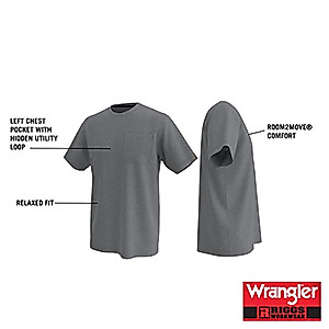 Wrangler RIGGS WORKWEAR Men's Big & Tall Pocket T-Shirt, Navy, Large Tall