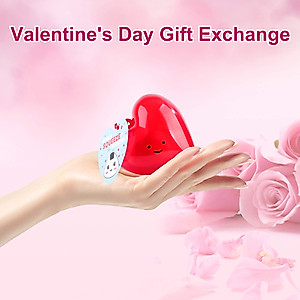 FiGoal 30 PCS Valentine’s Day Kids Gift Mochi Set with 30 Assorted Mochi Filled Hearts and 30 Valentines Gift Cards for Kids Classroom Prize Student Toy Present Valentine Gift Exchange