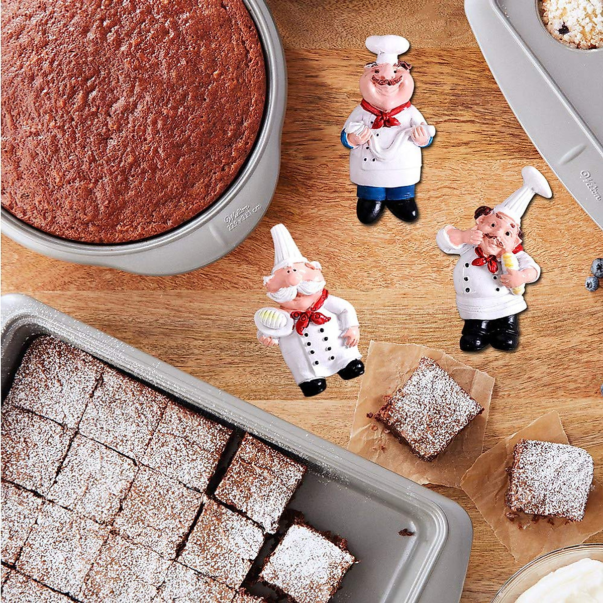 6 Pack Chef Fridge Magnet Refrigerator Magnets, Italian French Chef Figurine Statue Home Kitchen Restaurant Decorations 3D Resin Baker Magnets Wall Decors