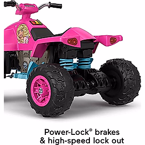 Power Wheels Power Wheels Barbie Pink Racing ATV, 12V battery-powered ride-on vehicle for preschool kids ages 3-7 years (Amazon Exclusive)