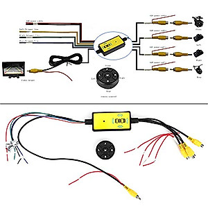 Video Switcher, Intelligent Car Video Switcher Converter 4 Input 1 Output Switch Video System Auto Parts Car Accessories