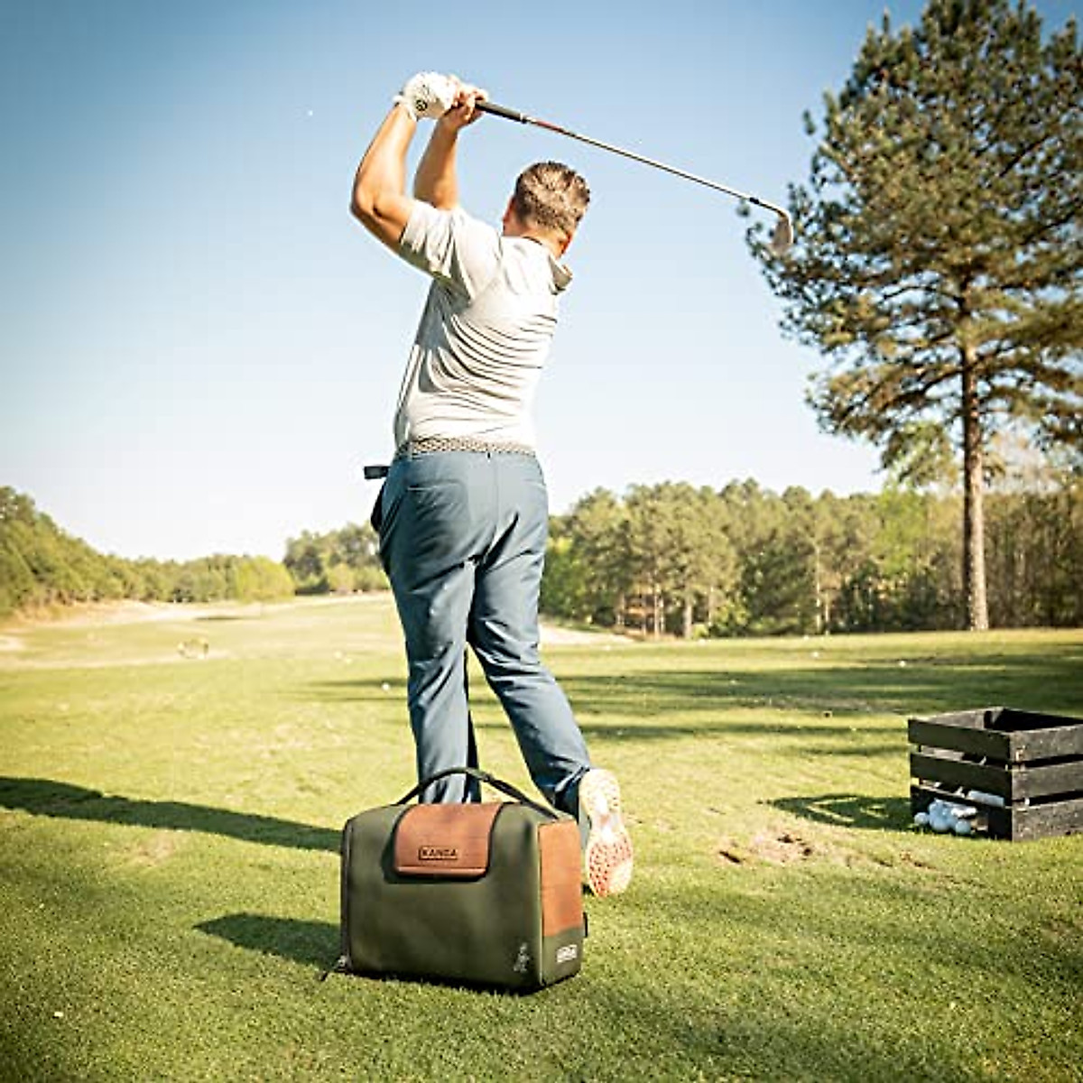 Kanga Insulated Cooler Bag - Soft Cooler Bag - 12 Pack Beer and Seltzer Drink Cooler - Insulated and Durability Tested - Kanga Kase Mate Cooler - Woody