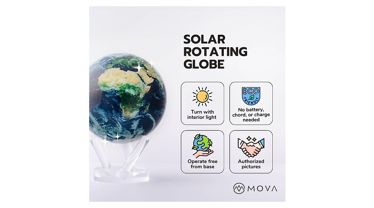 MOVA Globe Earth with Clouds - Unique Rotating Decor