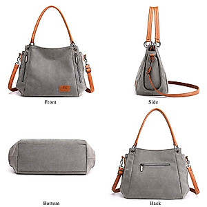 Chikencall Women Vintage Hobo Bag Causal Canvas Shoulder Bags Multi-pocket Daily Purses Shopper Satchels Christmas Tote