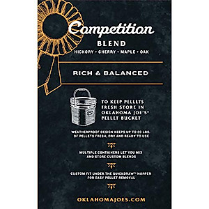 Oklahoma Joe's 22202150 Rider 1200 DLX Pellet Grill/BBQ Smoker, Black & 2778408DP 100% All-Natural Hardwood Competition Blend Wood Pellets, (20 lb. Bag), Brown