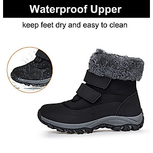 Drecage Snow Boots for Women Waterproof Thickening Warm Fur Winter Boots Ladies Ankle Mid-Calf Booties Outdoor Anti Slip