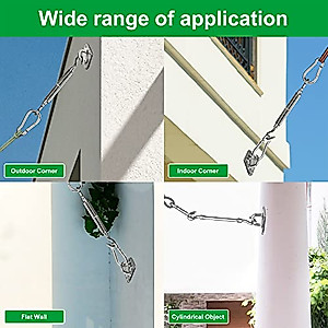 Ollieroo Shade Sail Hardware Kit for Rectangle and Square Sun Shade Sail Installation 8 Inches Silver