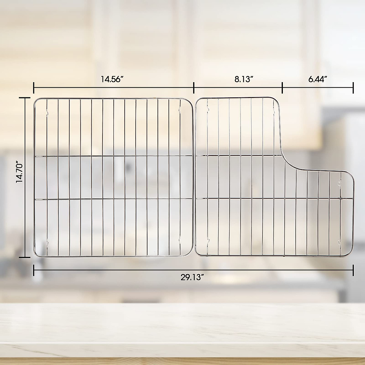 𝟮𝟬𝟮𝟯 𝙐𝙥𝙜𝙧𝙖𝙙𝙚𝙙 Sink Protector for Kohler K-6639-ST Whitehaven Bottom Basin Rack Stainless steel with 6488 Farmhouse Sink protectors compatible