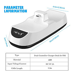 PS5 Controller Charger, Dual USB PS5 Controller Charging Station, for Playstation 5 Console DualSense PS5 Controllers. (Pearl White)