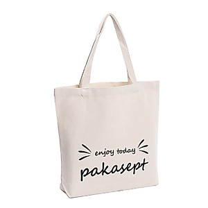 PAKASEPT Canvas Tote Bag Vintage Tote Bag Shopping Bags Beach Bag Book Totes for Women Shoulder Bag Reusable Bag