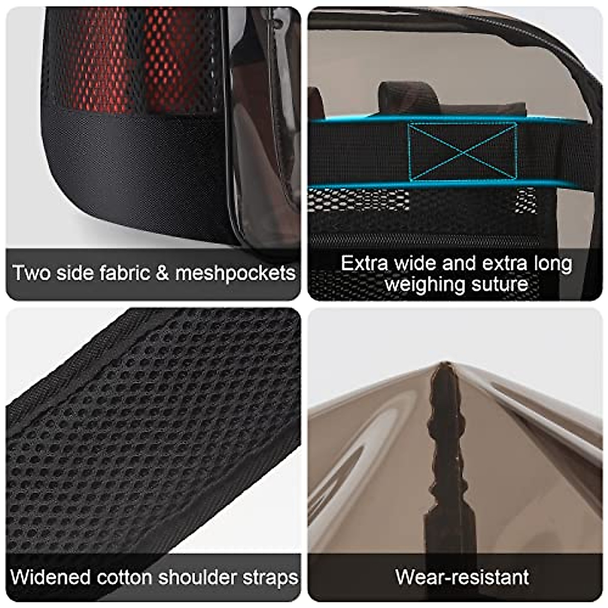 Axqcctoys TPU Clear Backpack, Stadium Approved Large Clear Backpack, Clear Backpack Heavy Duty for Stadium, Work, Travel