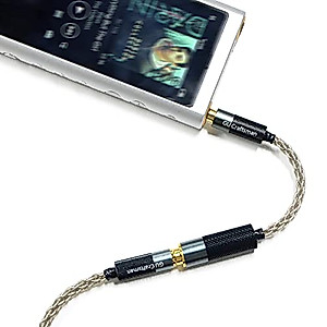 GUCraftsman 3.5mm Stereo Male to 4.4mm Balanced Female Portable Headphone Adapter Cable 6N Single Crystal Silver Headphone Jack Convert Cable for Audio Players with 3.5mm Ports