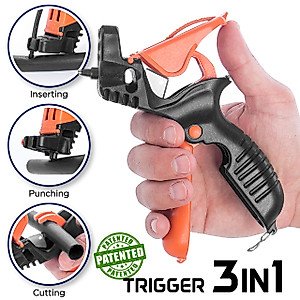 AL-MAGOR Trigger TR-3, 3 in 1 Garden Drip Irrigation Hole Punch Tool Multitask Punching Cutting Inserting Drip Irrigation Tool, 3mm Punch Tip, Blade for Cutting, Insertion Tool for Dripper 350030-P