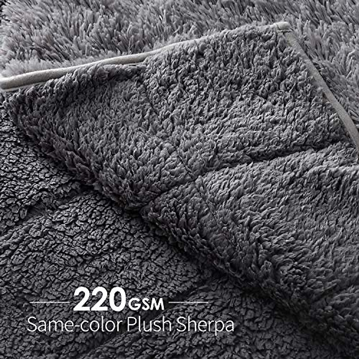 Mr. Sandman Shaggy Faux Fur Weighted Blanket 15 lbs for Adult, Luxury Long Fur and Warm Soft Sherpa Heavy Blanket Throw for Twin/Full Size Bed, Couch, Sofa - 48"×72", Modern Grey