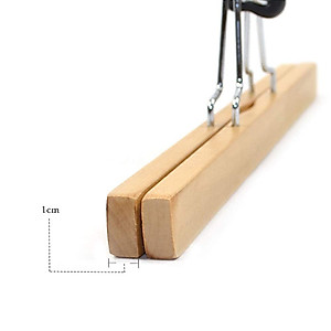 CALIDAKA Wooden Pants Hangers with Clips, Adjustable Clips, Trouser Hangers, Clothes Coat Garment Jeans Hangers, Anti Fall Clothes, Space Saving(Brown)