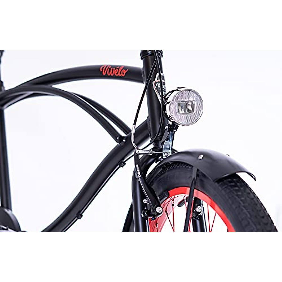 Vivelo Rider Beach Cruiser for Men Complete Bike | Lightweight Aluminium Frame, Coaster Brake, Lights Set, 26-Inch | Adult Bicycle Perfect for City, Outdoors, Terrain, Urban Hills | (3-Speed, Monza)