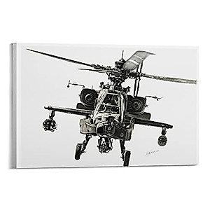 Helicopter Vintage Poster Wall Decor Wall Art Paintings Canvas Wall Decor Home Decor Living Room Decor Aesthetic 16x24inch(40x60cm) Frame-Style