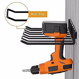 Power Tool Organizer, Larger Capacity Drill Holder Wall Mount, Heavy Duty Garage Tool Organizer and Storage, Tool Storage Rack for Garage Pegboard, Cordless Drill Charging Station, 1 Layer