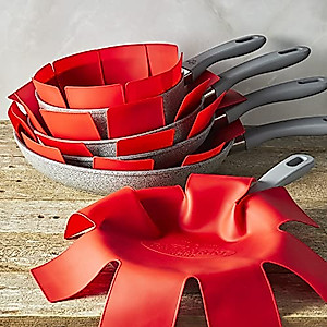 Ballarini 5-pc Silicone Cookware Protecters, Made in Italy,Red