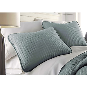 Southshore Fine Living, Inc. Oversized King Quilt Bedding Set, Soft Microfiber, Stain and Pet Hair Resistant Bedding, California/King Size Quilt Coverlet Bedspread Set with 2 Shams, Steel Blue