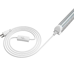 SHOPLED 5FT Plug Power Cord T5 T8 LED Tube Power Wire Cable with On/Off Switch 3 Prong Plug­ for LED Shop Lights