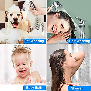 MOSELNY Sink Faucet Sprayer Attachment,Sink Shower Sprayer Attachment Set To Tub Faucet,ON/OFF Shower Head with (5 adapters),Sink Extension Hose Sprayer for Laundry Bathroom Kitchen