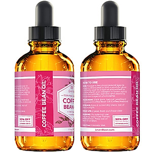 Leven Rose Coffee Bean Oil 1 oz - 100% Natural Cold Pressed Oil - Unrefined Coffee Oil for Skin and Hair