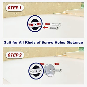 Gold-Hao-The-Bathroom Single Hole Bathtub Drain Overflow Plate/Tub Overflow Drain Ccover with Three Matching Screws/Bathtub Overflow Drain Cover Includes an Adapter (Chrome)