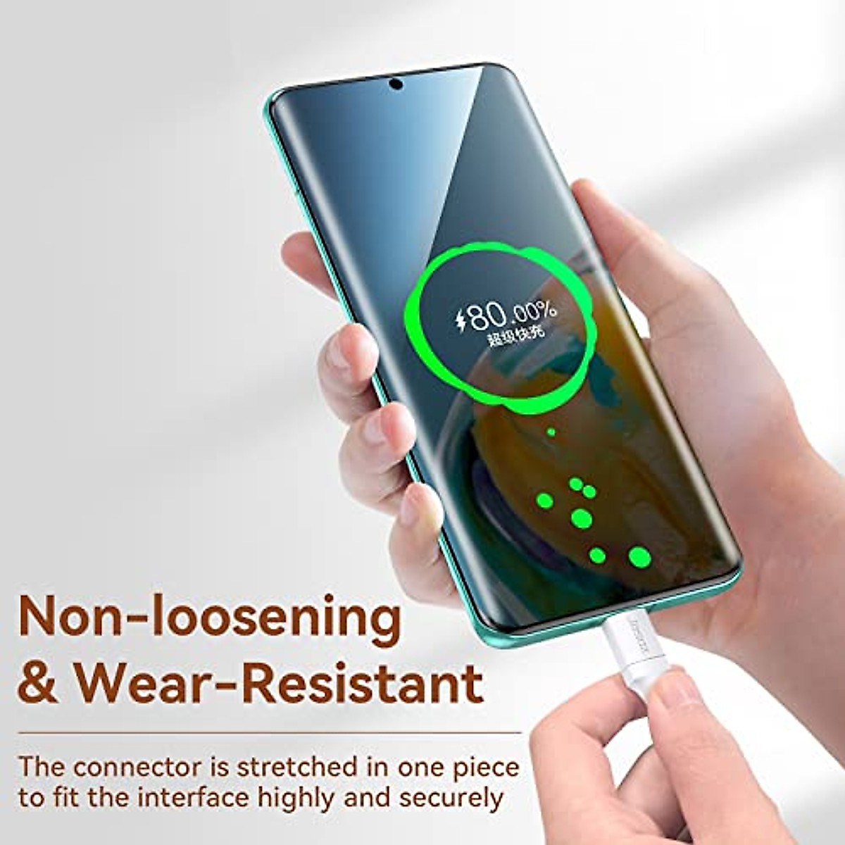 BGNTBUK Long Type C Cable Fast Charging 5Pcs USB C Cable 6A Fast Charging Cord Mobile Phone Accessories Data Wire Type C Cable Charger USB Cable Mic Drop Jacket