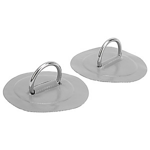 SUNGOOYUE Kayak Pad Patch, 2Pcs Inflatable Boat Kayak Pad Patch with D‑Ring PVC Marine Stainless Steel Fixed Buckle(Grey)