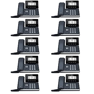Yealink SIP-T53W IP Phone [10 Pack] 12 VoIP Accounts. 3.7-Inch Graphical Display. USB 2.0, 802.11ac Wi-Fi, Dual-Port Gigabit Ethernet, 802.3af PoE, Power Adapter Not Included (SIP-T53W)