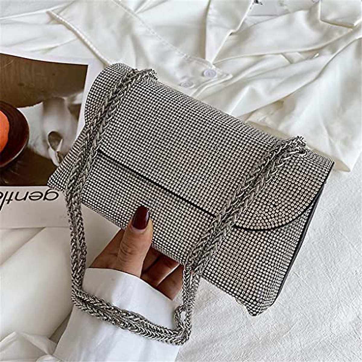 MXIAOXIA Shiny Rhinestones Evening Handbag Women Diamonds Shoulder Bag Ladies Dinner Party Clutch Purse