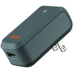 Ventev Wallport RQ1300 Wall Charger | Fast Charging, Qualcomm Quick Charge 3.0 Universally Compatible with Mobile Devices | Mfi Certified, Folding AC Prongs, Designed for Cases
