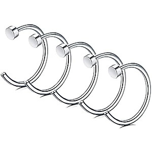 FIBO STEEL 18G-22G 5PCS Stainless Steel Body Jewelry Piercing Nose Ring Hoop for Women (Silver Tone, 18G,8MM)