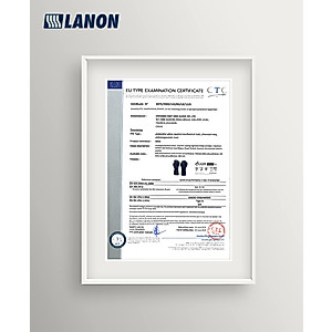 LANON PVC Chemical Resistant Gloves, Heavy-Duty Rubber Gloves, Acid, Alkali and Oil Protection, Non-Slip, Blue, Large