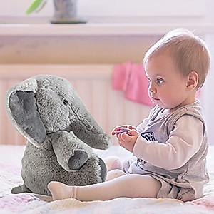 PREXTEX Elephant Stuffed Animals - Soft & Cozy Baby Stuffed Elephant Plush Toy (Large - 10.5 Inches) Machine Washable Stuffed Animals for Boys & Girls 3-5+