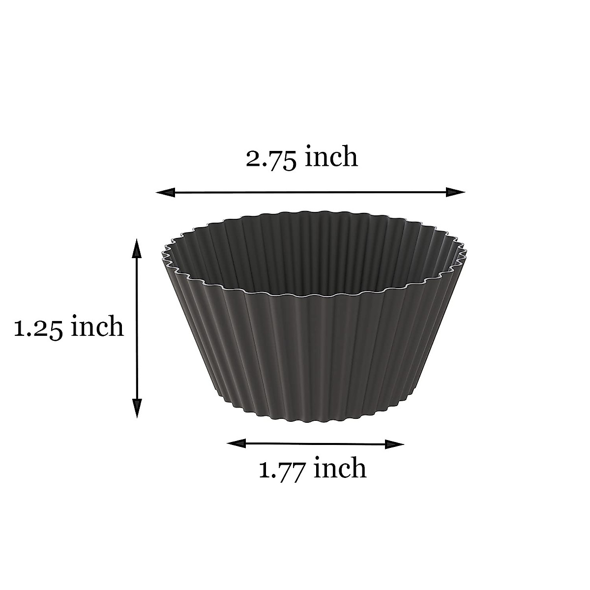 Reusable Silicone Baking Cups, Silicone Baking Molds, Matte Black and Matte White 24 Pack.