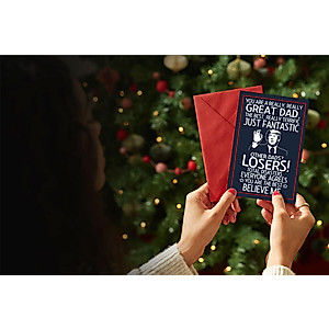 BETHEGIFT Funny Card for Dad from Daughter, Son, Kids - Dad Birthday Card - Christmas Gifts for Dad Card - Dad Christmas Gifts - Fathers Day Card for Dad - Humorous Dad Greeting Cards