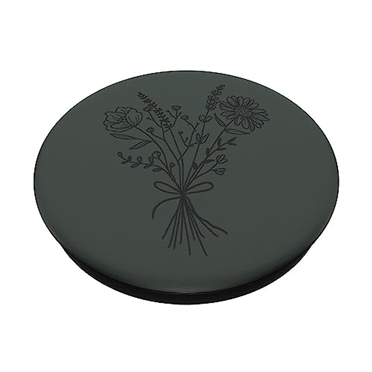 Midnight Green Wildflower Floral Flower Design PopSockets Swappable PopGrip